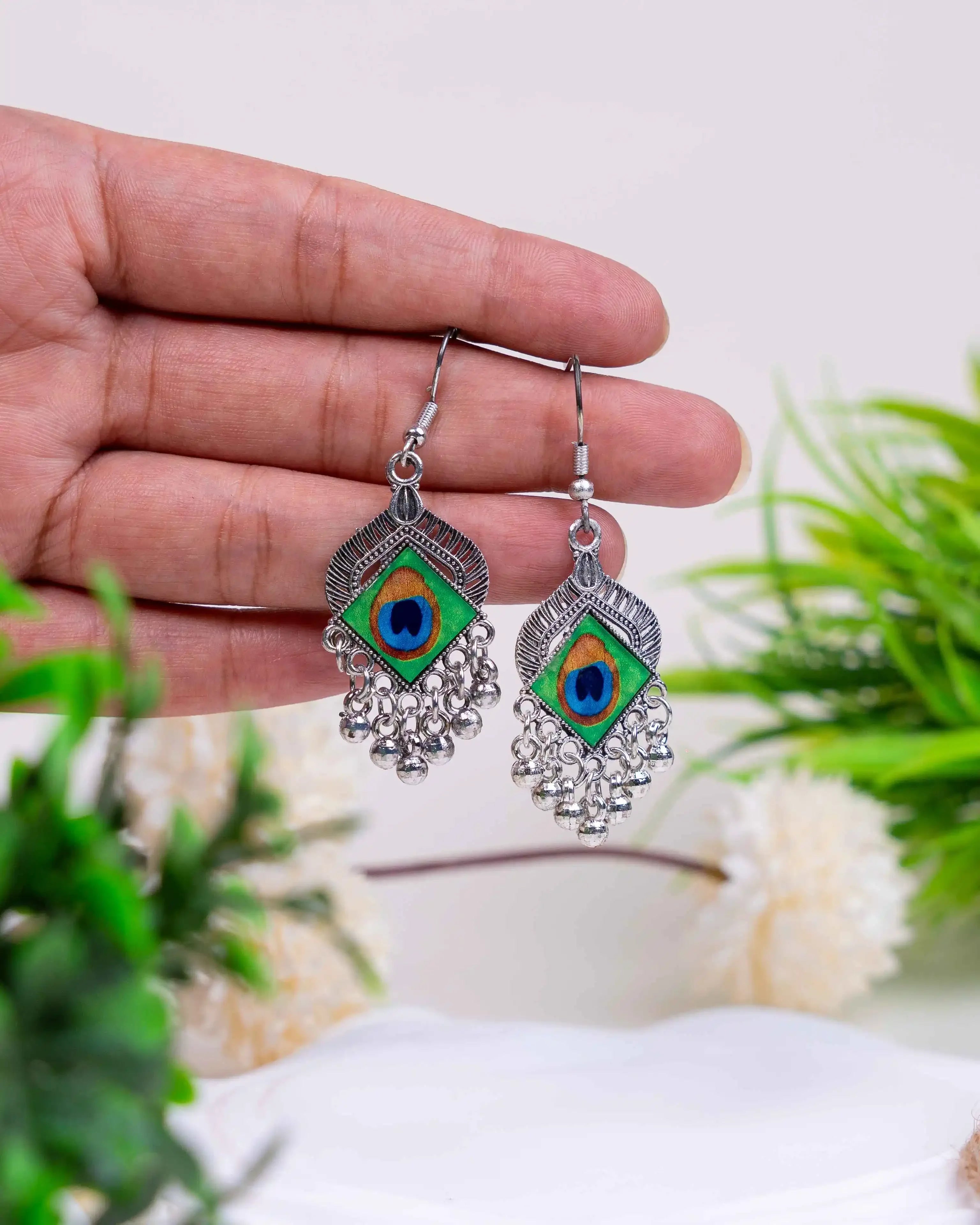 Peehu Ethnic Peacock Motif Earrings – Craftybella